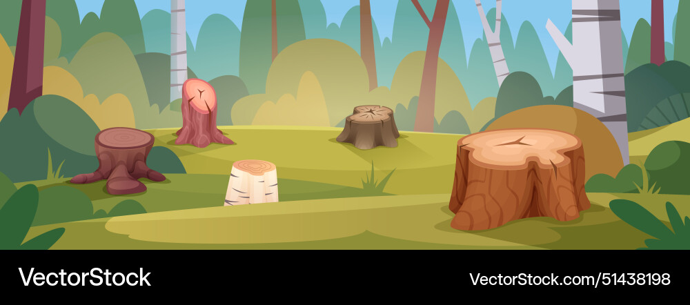 Wood tree outdoor background with landscape Vector Image