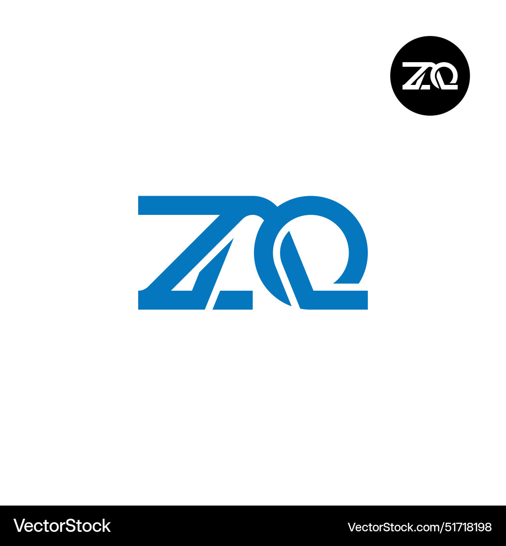Zaq logo letter monogram design Royalty Free Vector Image