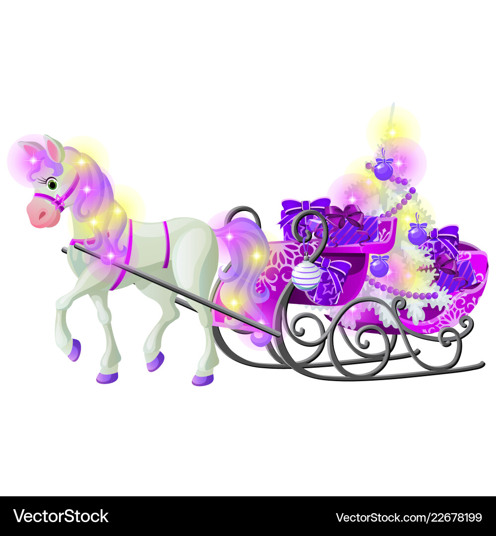 Animated Christmas Sleigh with Horse Royalty Free Vector