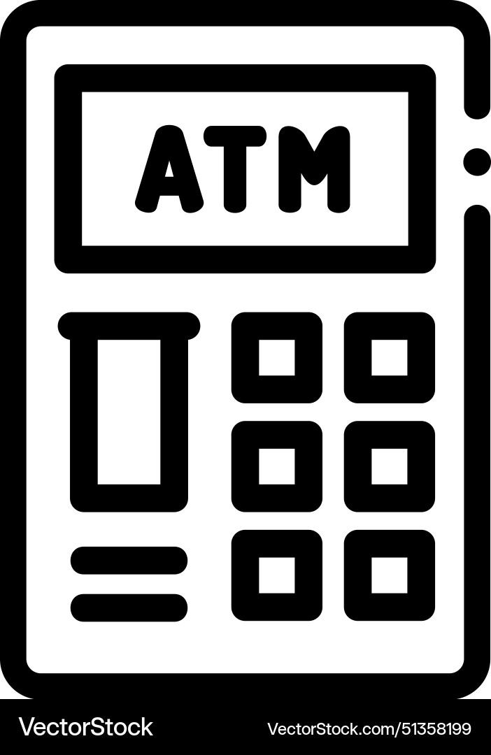 Atm icon thin linear style design isolated Vector Image