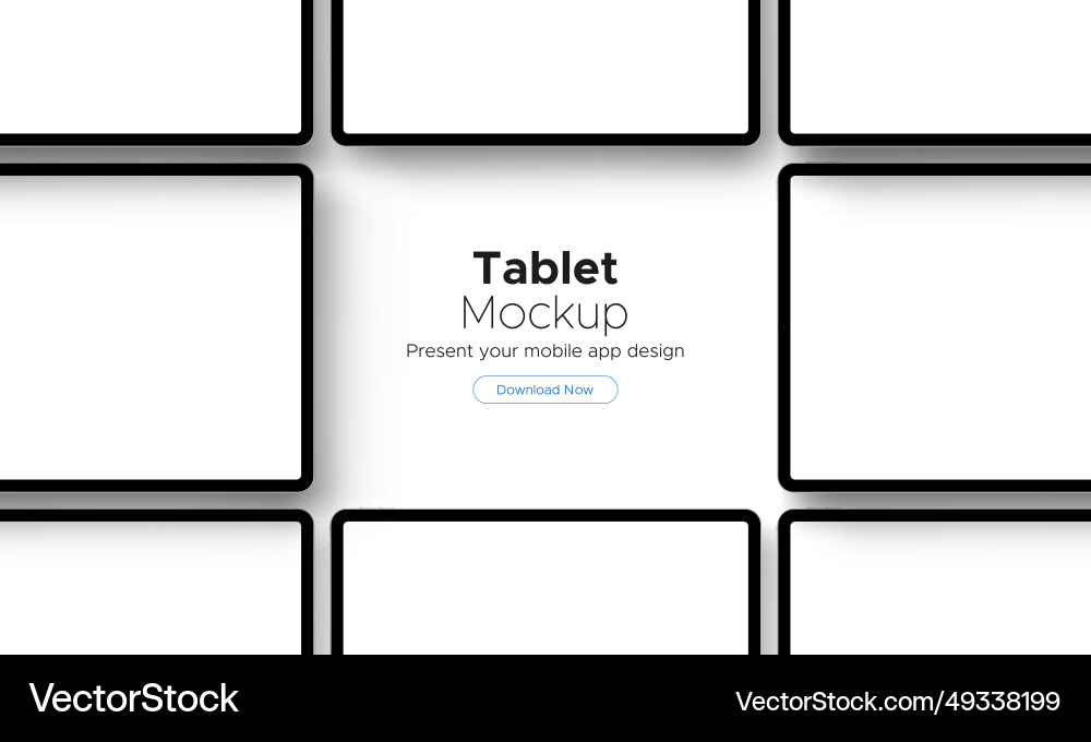 Black tablet computers with blank screens Vector Image