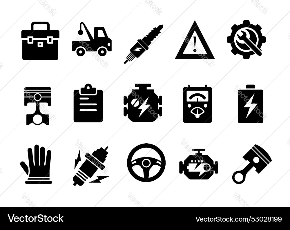 Car maintenance icon set include battery Vector Image