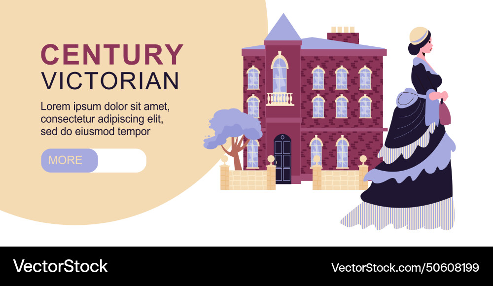 Century victorian horizontal banner Royalty Free Vector
