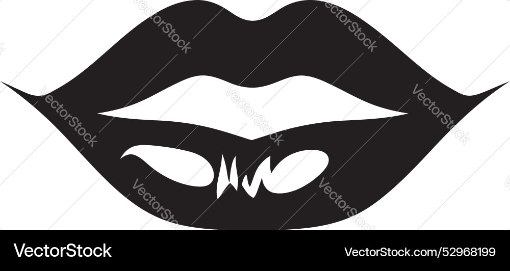Chic couture lips badge sensuous secret logo Vector Image