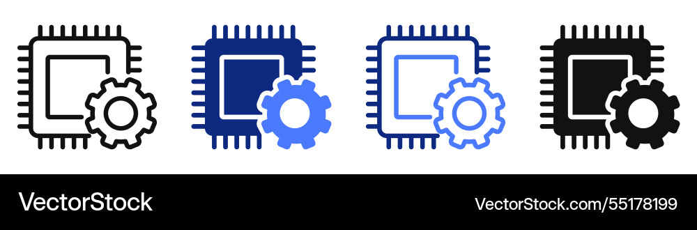 Icon or logo of cpu chip Royalty Free Vector Image