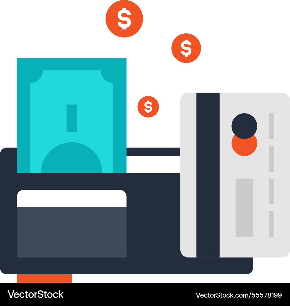 Payment methods flat web icon concept Royalty Free Vector