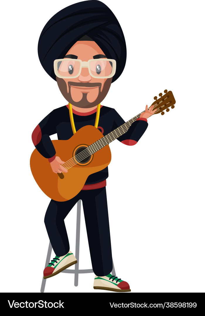 Punjabi singer cartoon character Royalty Free Vector Image