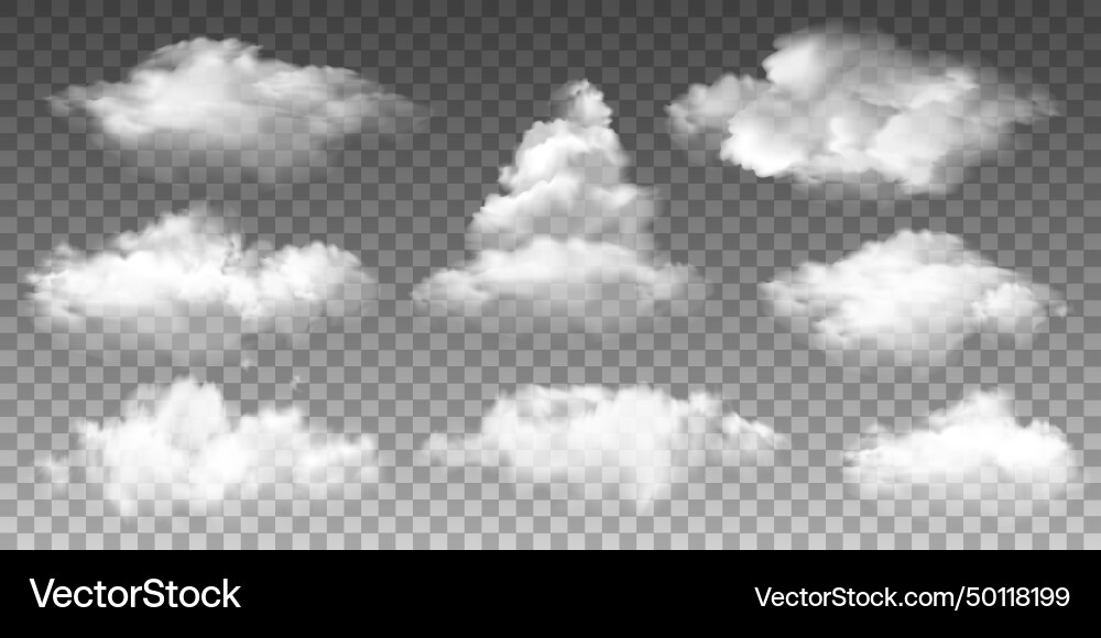 Realistic isolated cloud on transparent background