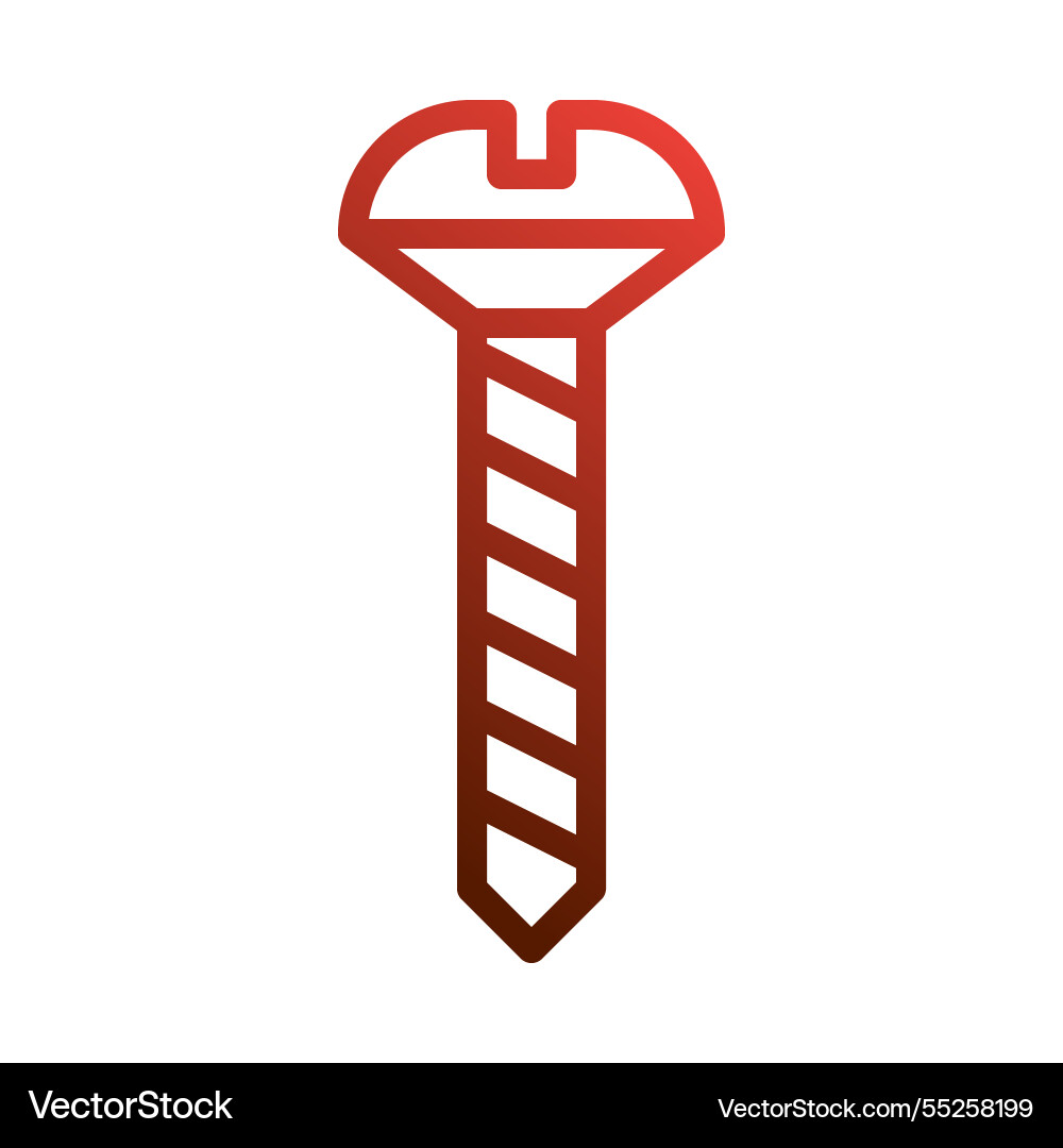 Red screw icon symbol isolated on white background