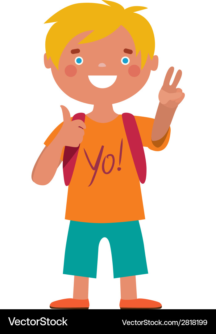 Schoolboy character Royalty Free Vector Image - VectorStock