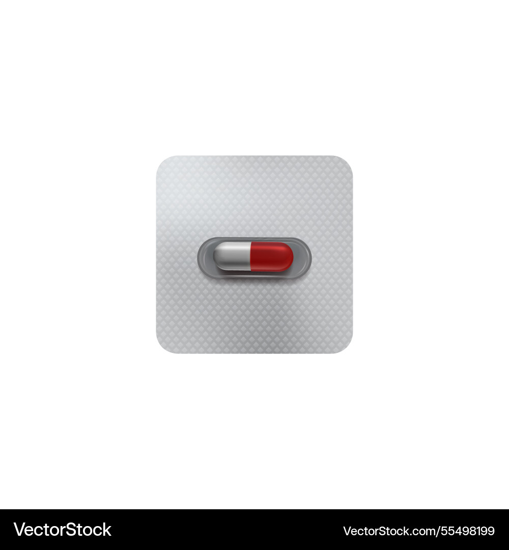 Einzelne Pille Blisterpackung 3d mock up Vektorbild