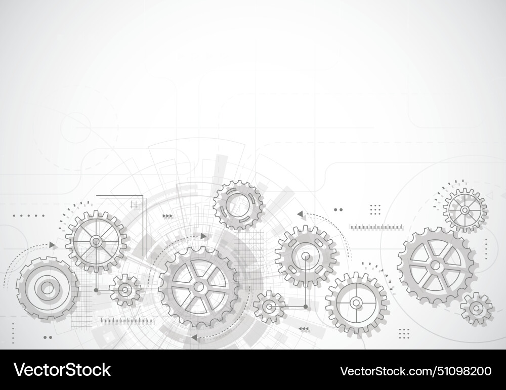 Abstract gear wheel mechanism background machine Vector Image