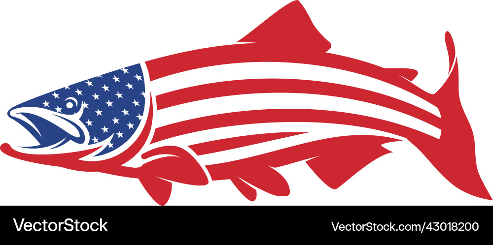 American fish fishing Royalty Free Vector Image