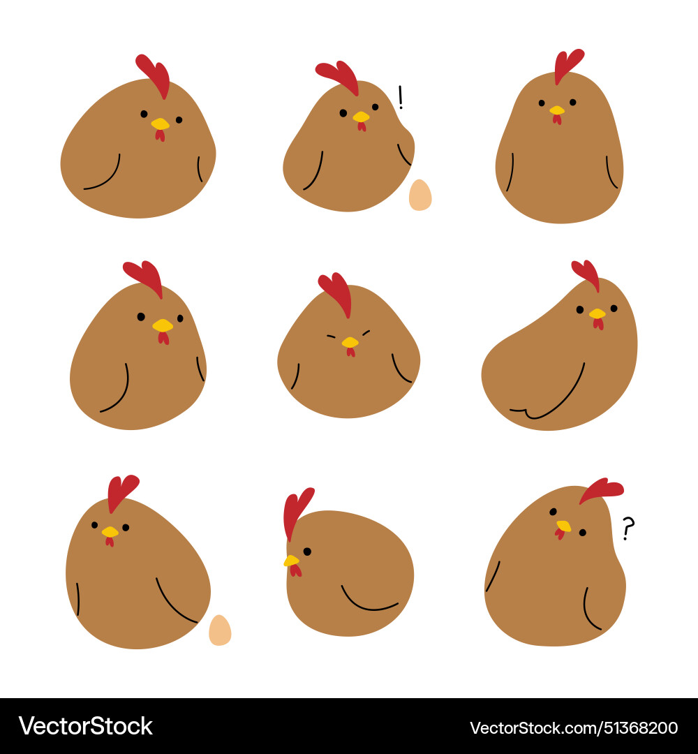 Brown chicken 6 Royalty Free Vector Image - VectorStock