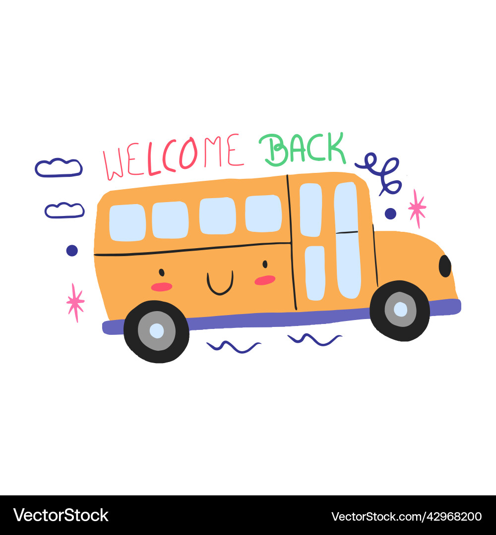 Cute School Bus Royalty Free Vector Image - VectorStock