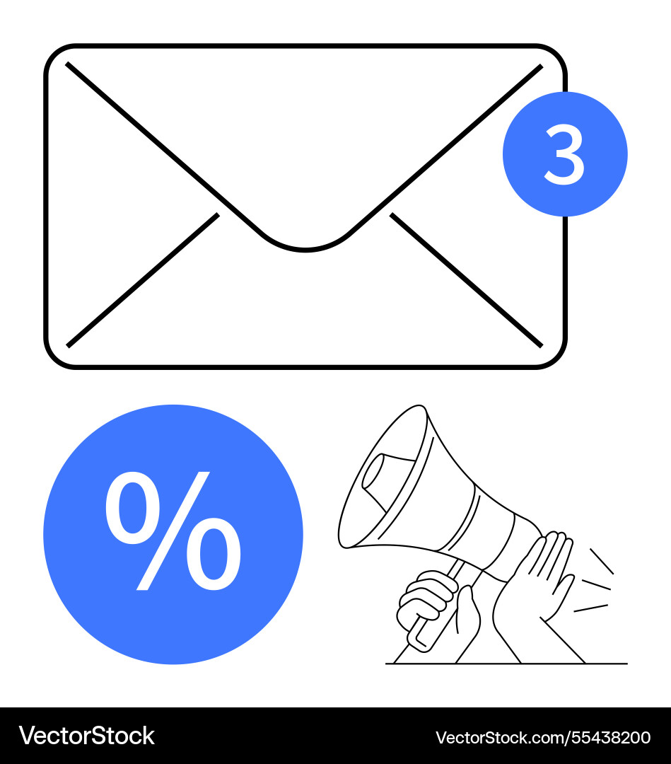 Email marketing notifications with discount offer Vector Image