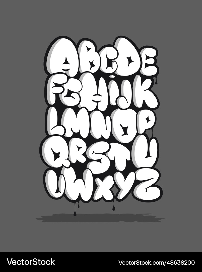 Bubble Letters Alphabet Graffiti