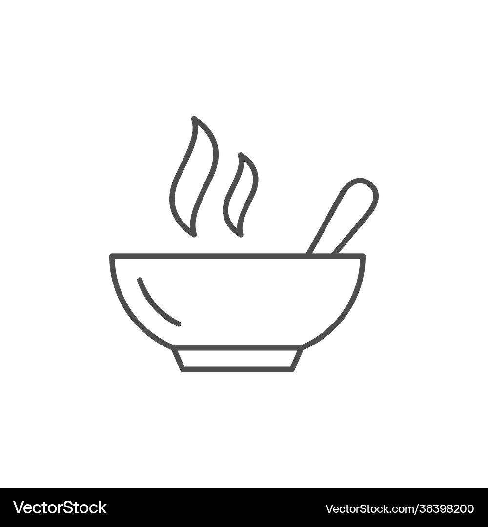 Hot meal line outline icon Royalty Free Vector Image