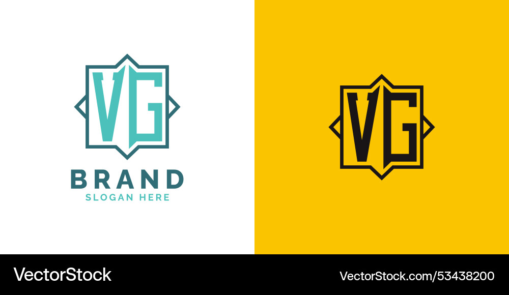Modern vg monogram logo design initial letter Vector Image