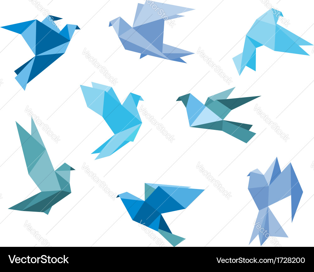 Paper pigeons and doves Royalty Free Vector Image