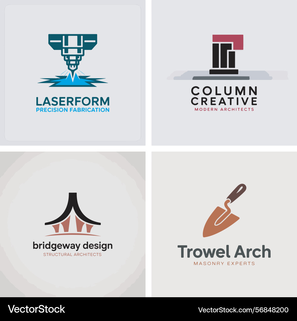 Professional logos for construction Royalty Free Vector