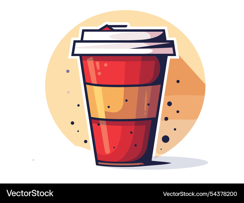 Red coffee cup with a white lid Royalty Free Vector Image