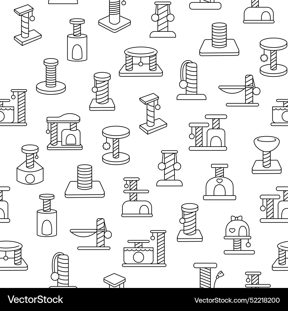 Scratching post for home cats coloring page Vector Image