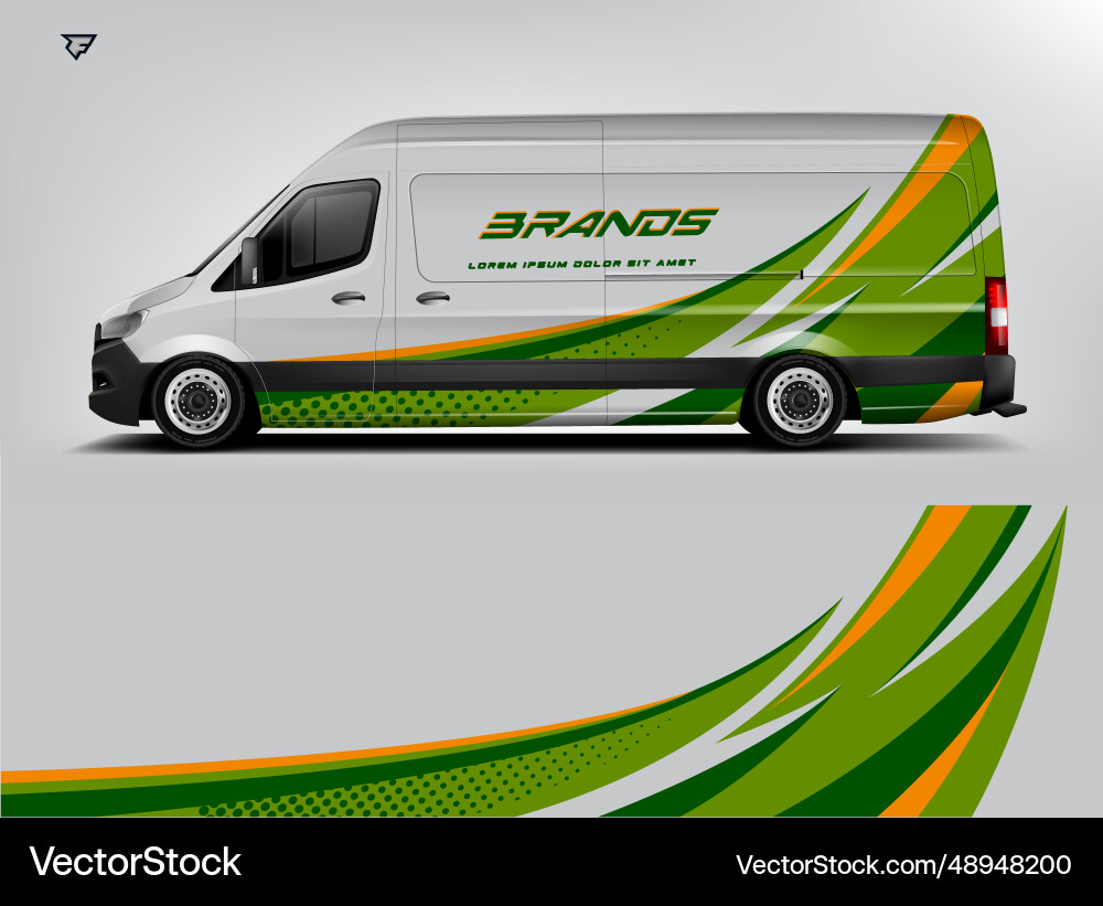 Van wrap design abstract geometric Royalty Free Vector Image