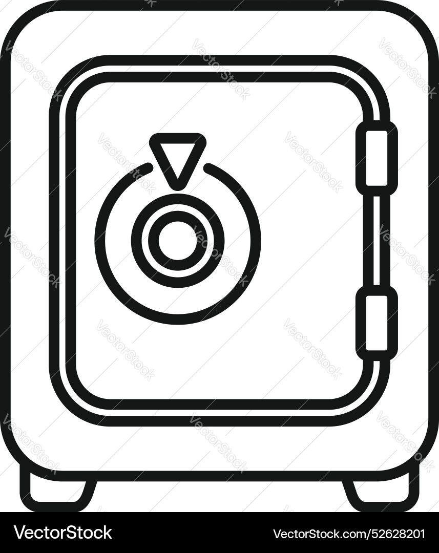 Bank safe with combination lock protecting money Vector Image