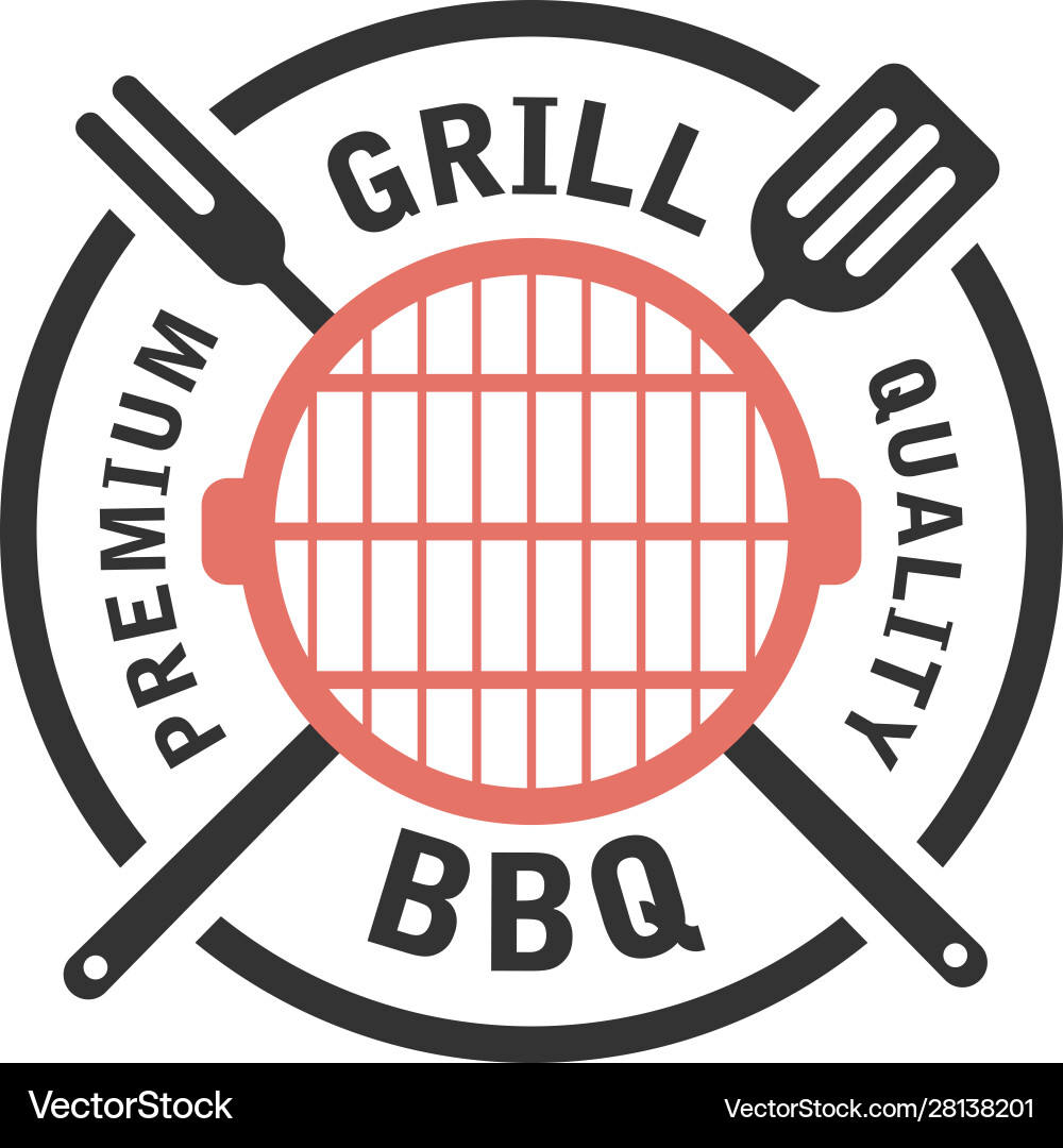 Barbecue and grill label bbq emblem badge Vector Image