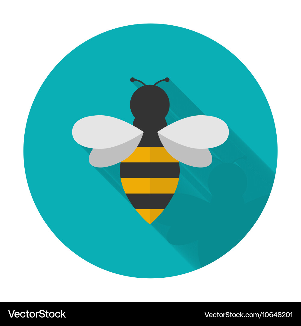 Bee icon flat Royalty Free Vector Image - VectorStock