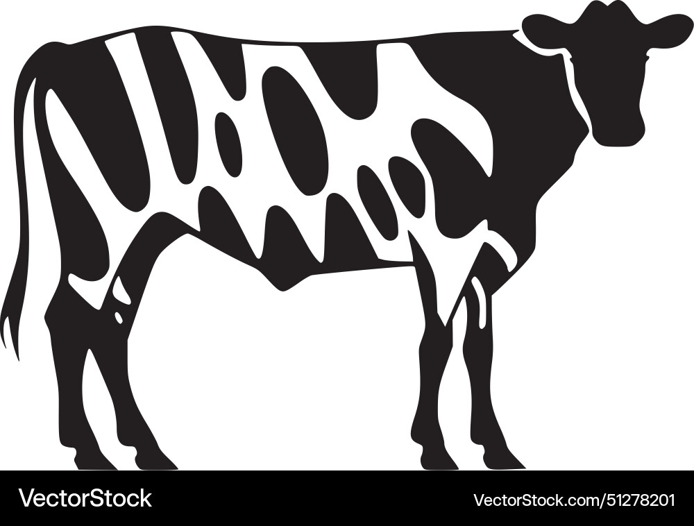 Cow - minimalist and flat logo Royalty Free Vector Image