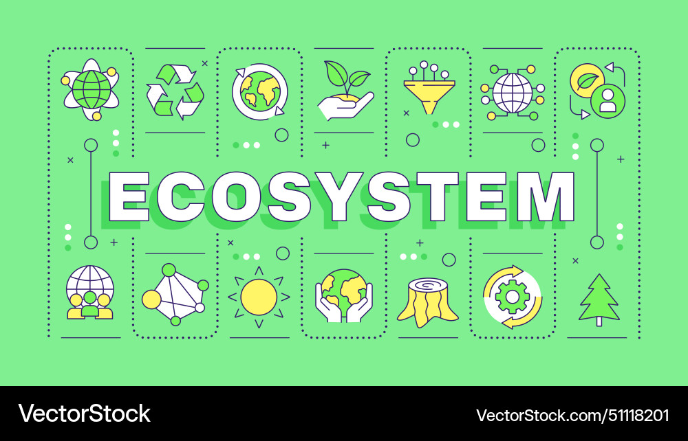 Ecosystem green word concept Royalty Free Vector Image