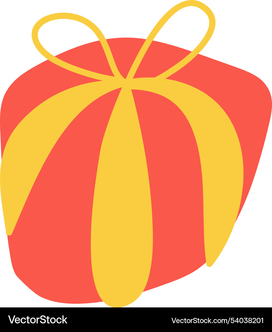 Handdrawn christmas gift Royalty Free Vector Image