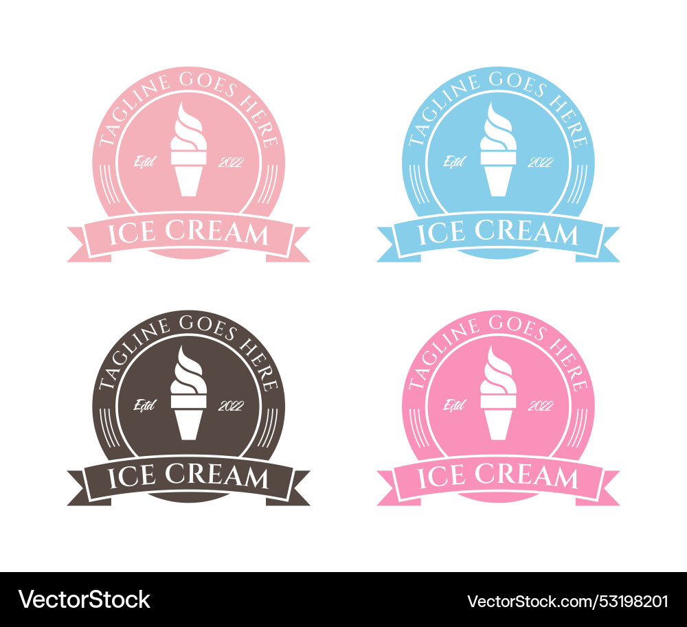 Ice cream logo designs set Royalty Free Vector Image