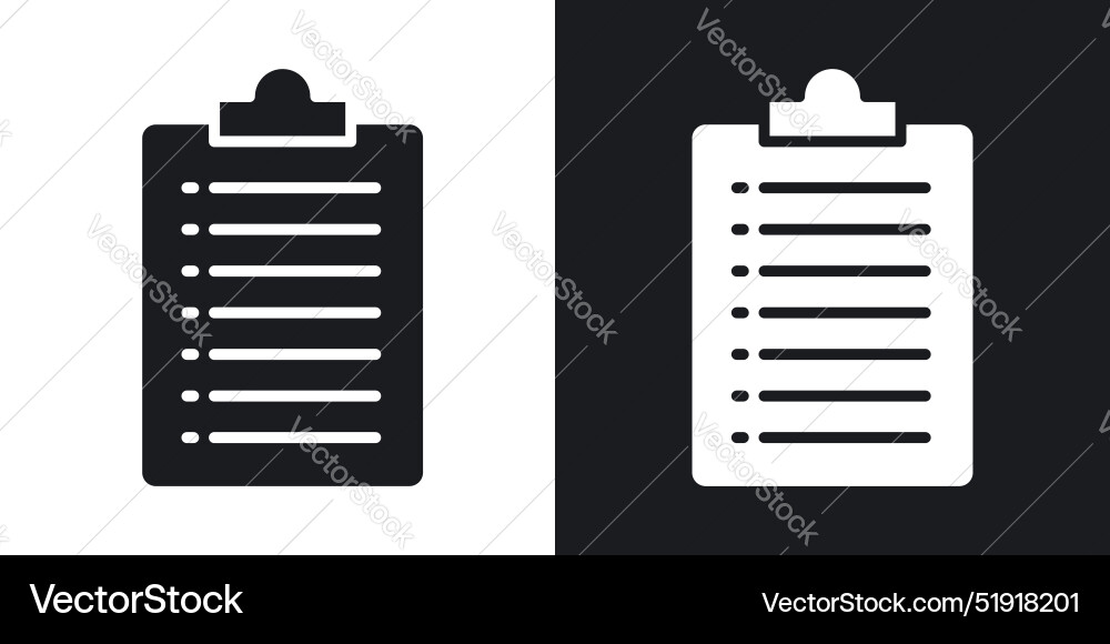 List icon set in solid black and white color Vector Image