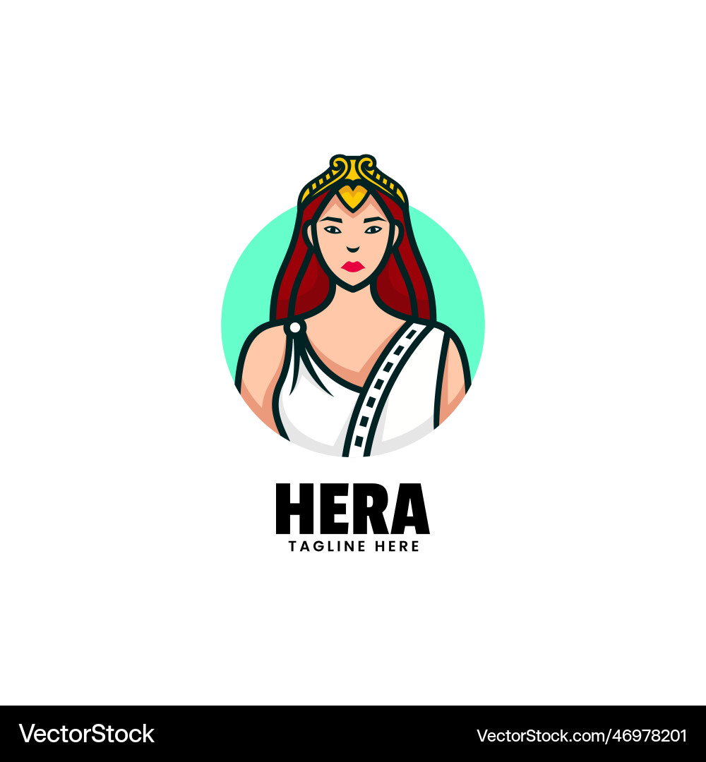 Logo hera mascot cartoon style Royalty Free Vector Image