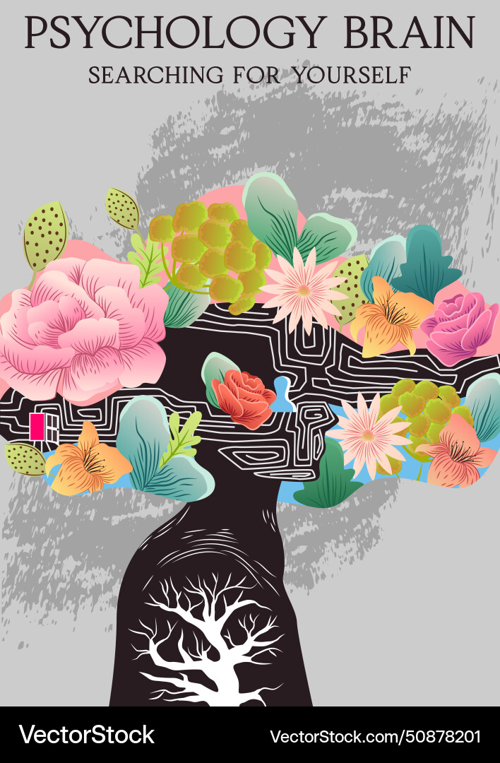 Mental health poster Royalty Free Vector Image