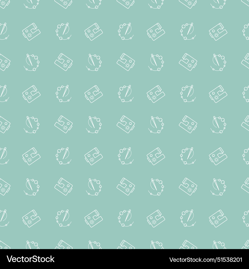 Seamless pattern with sewing machine needle Vector Image