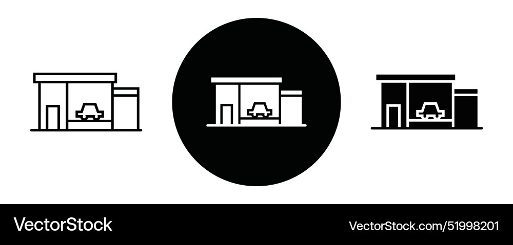 Showroom outline icon collection or set Royalty Free Vector