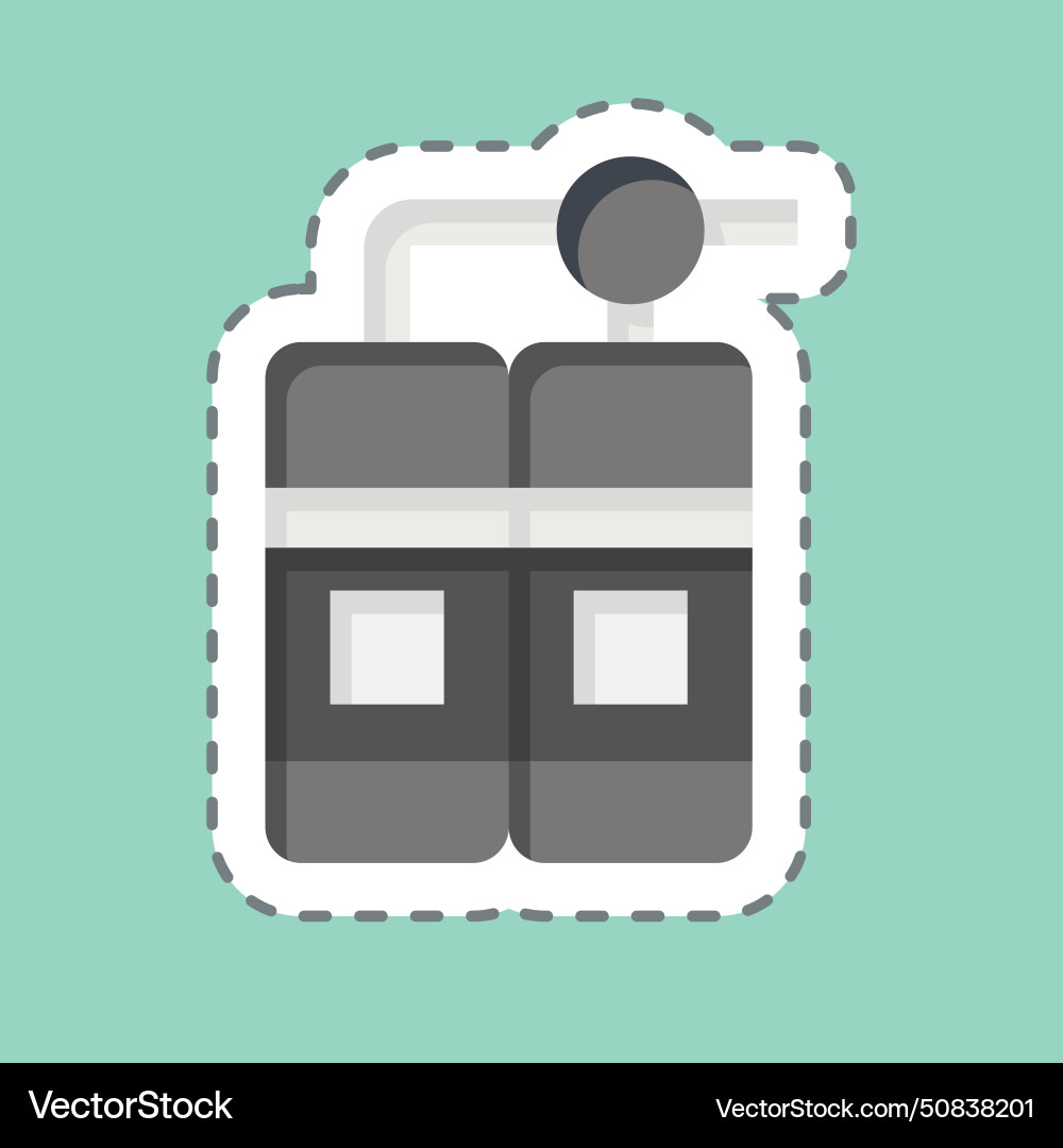 Sticker line cut diving oxygen tank related Vector Image
