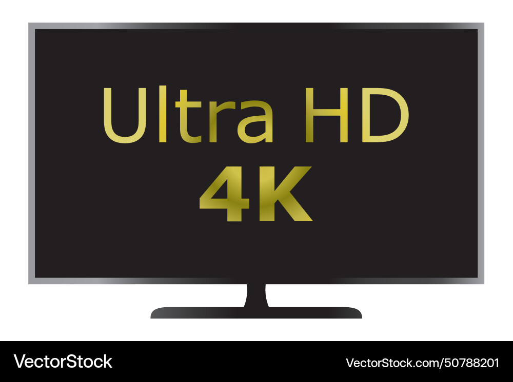Ultra hd 4k television icon Royalty Free Vector Image