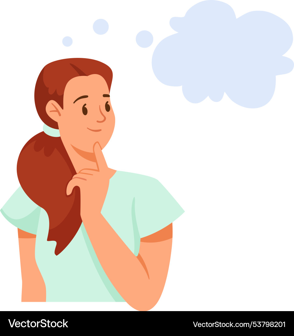 Woman character dreaming with cumulus cloud Vector Image