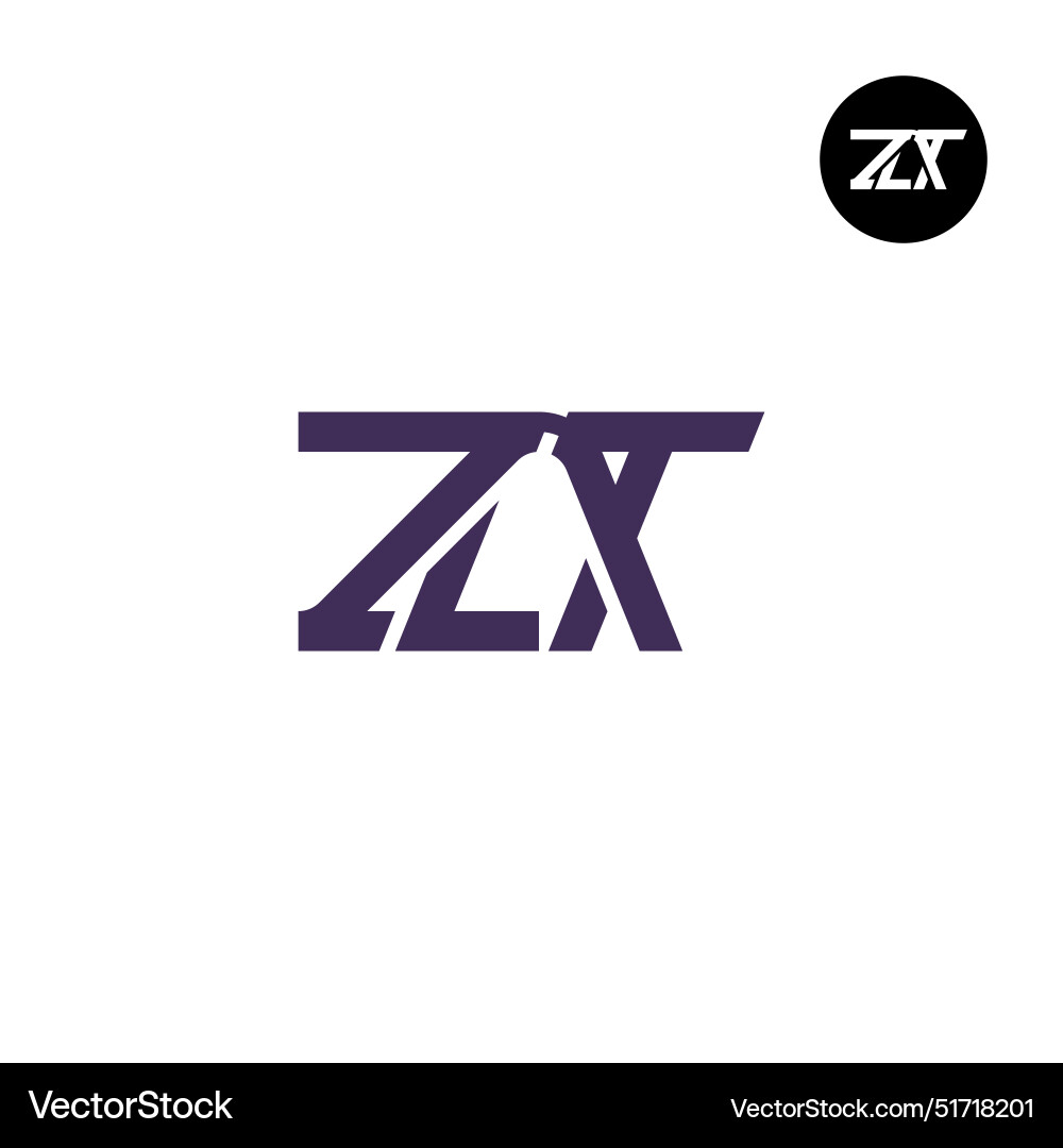 Zat logo letter monogram design Royalty Free Vector Image