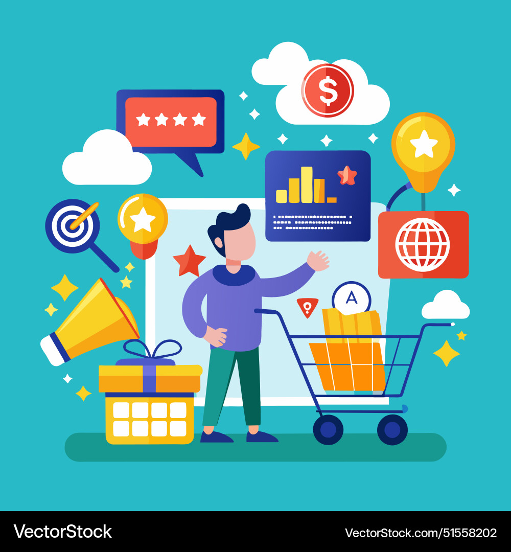 Affiliate marketing promotion or customer Vector Image