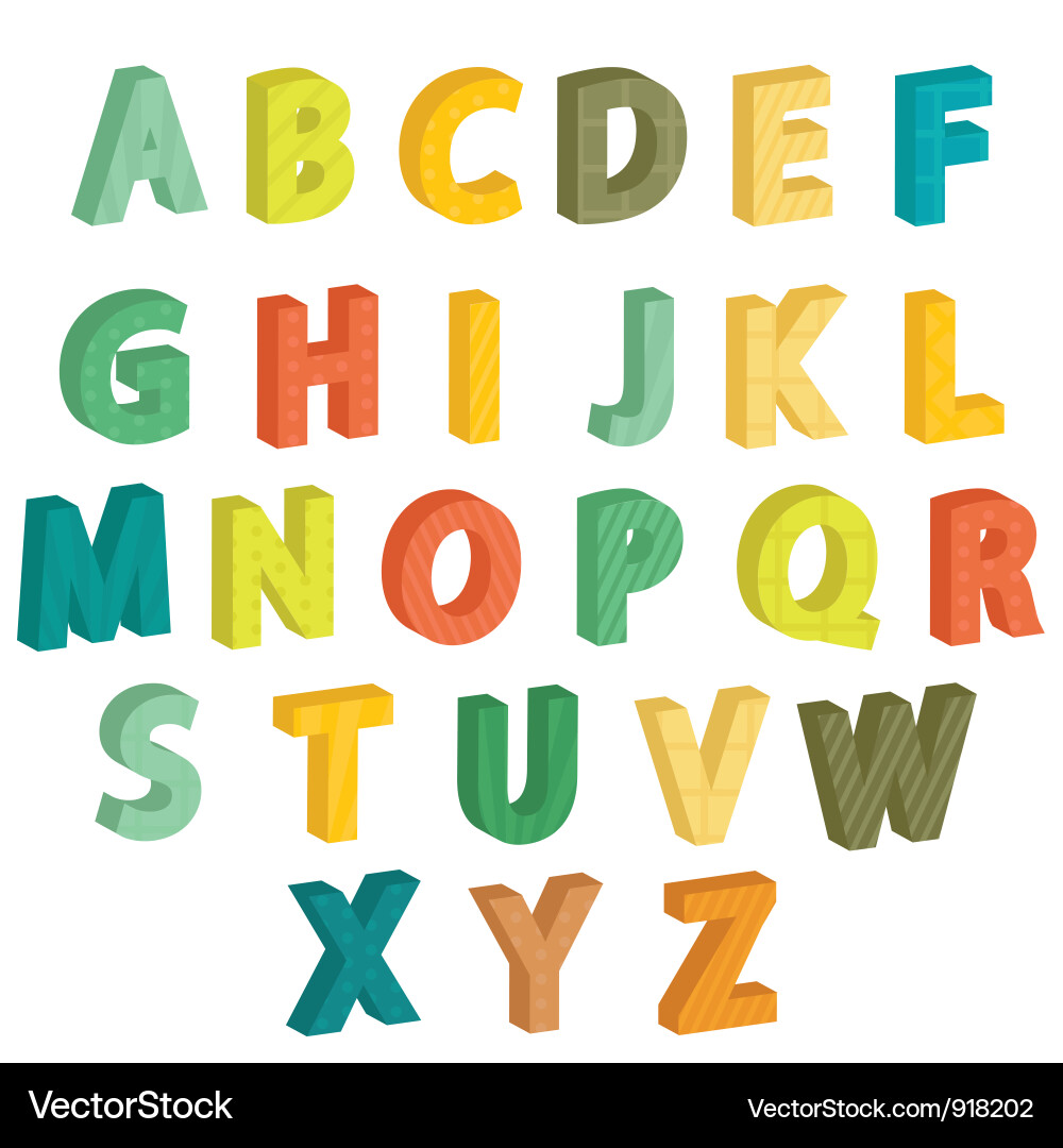 Colorful letters Royalty Free Vector Image - VectorStock