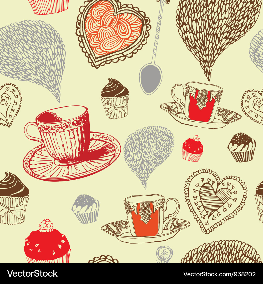 Elegant Tea Party Pattern Royalty Free Vector Image