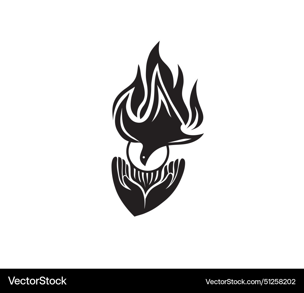 Holy spirit fire silhouette Royalty Free Vector Image