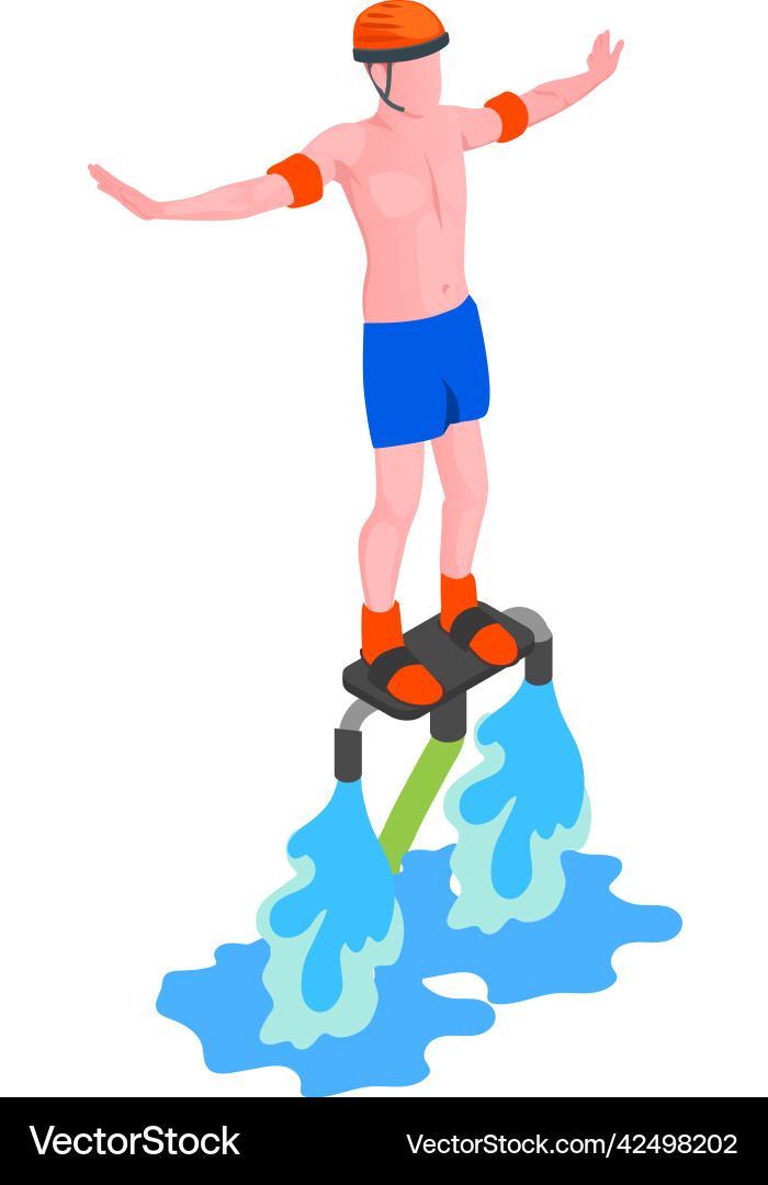 Hydro levitating man composition Royalty Free Vector Image