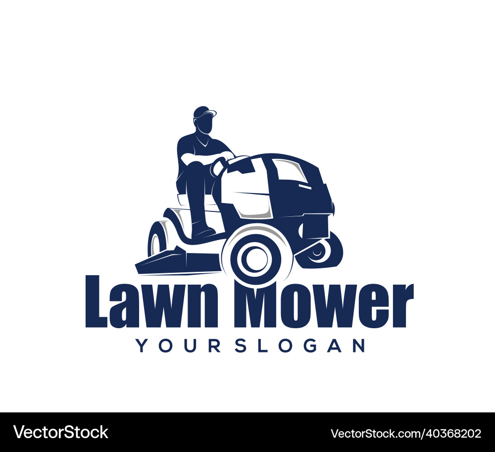 Lawn mower logo design Royalty Free Vector Image
